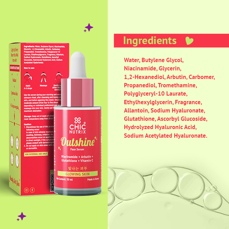 Vitamin C Brightening Serum With Niacinamide & Glutathione - Chicnutrix